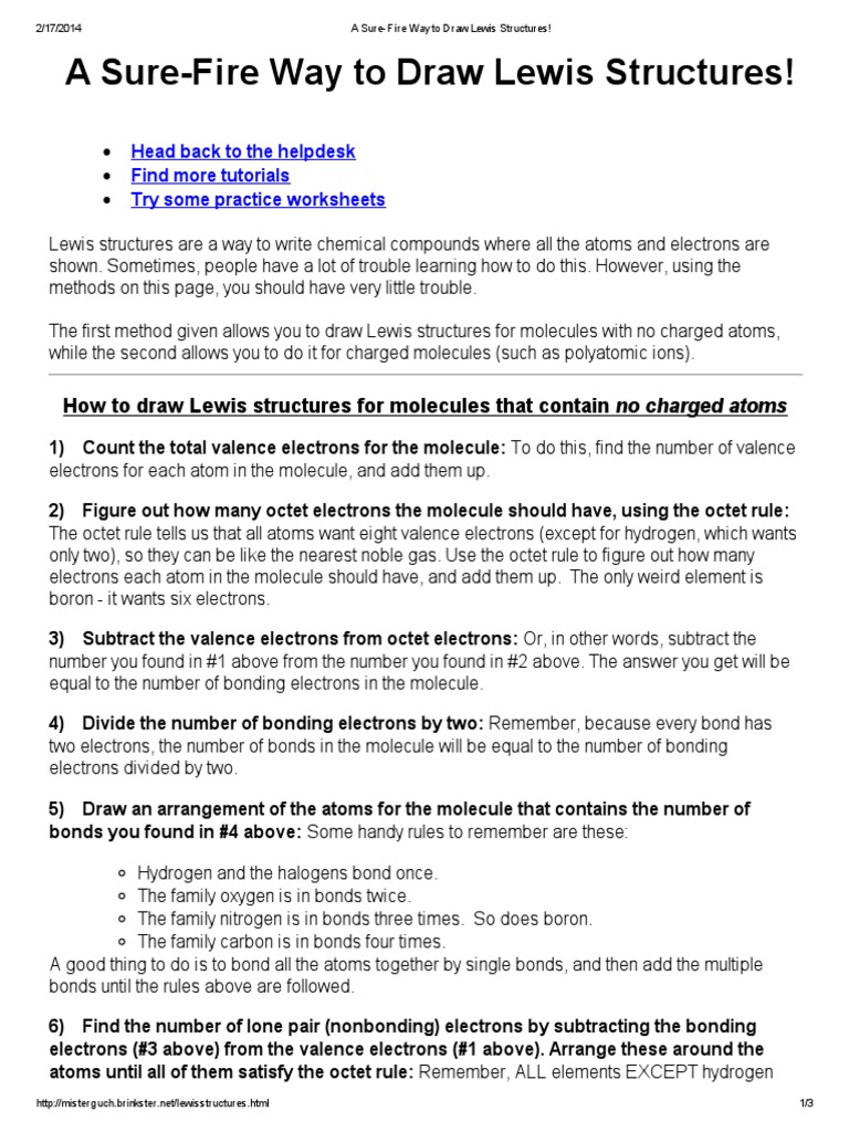 Draw Lewis Structures Easily | PDF | Chemical Bond | Ion