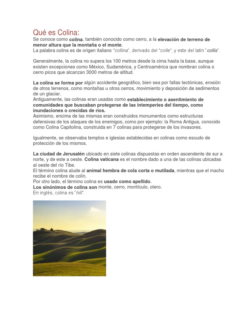 Qué Es Colina | PDF