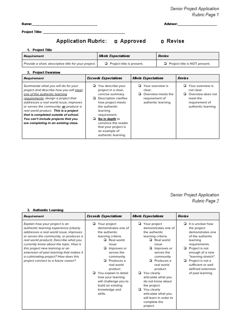 Senior Project Guide for Students | PDF | Thesis | Risk