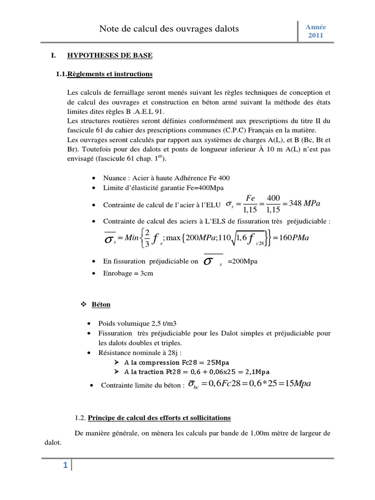 Calcul D'un Dalot PDF | PDF | Béton armé | Génie du bâtiment