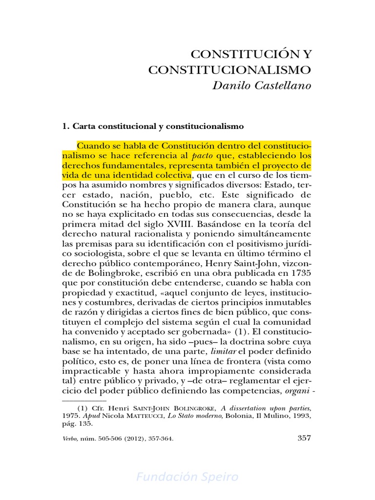 Danilo Castellano. Constitución Y Constitucionalismo | PDF ...