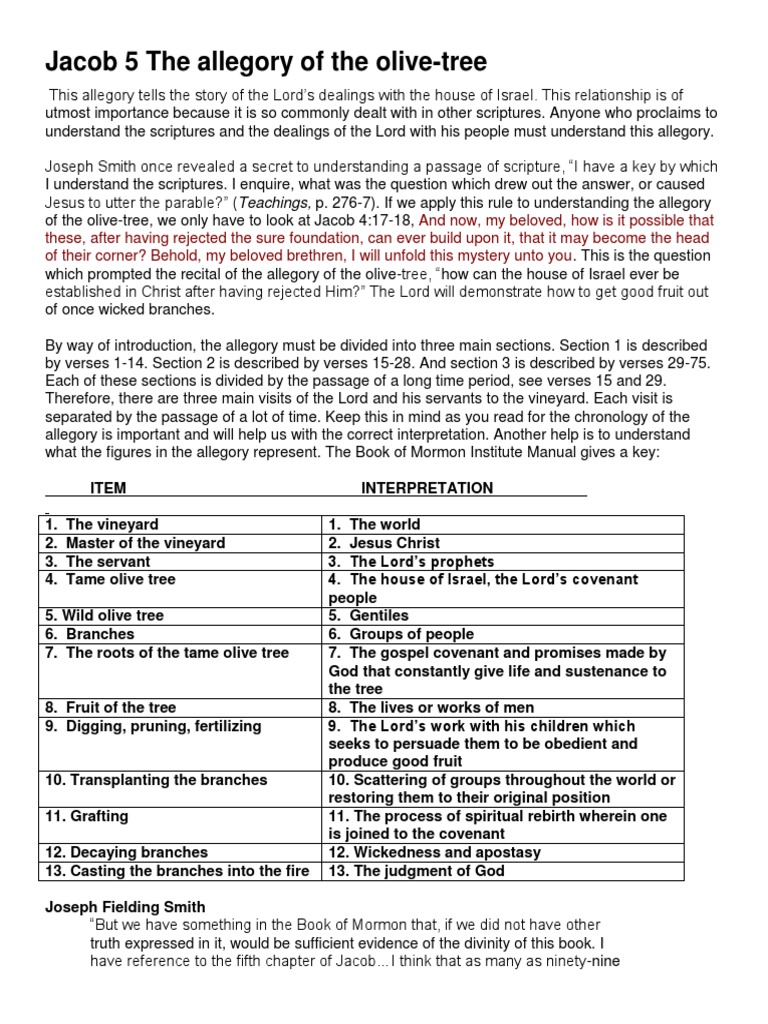 Jacob 5 The Allegory of The Olive | PDF | Book Of Mormon | Olive