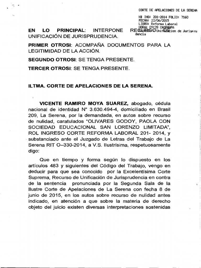 Modelo Rec Unif Jurisp | PDF | Caso de ley | Apelación