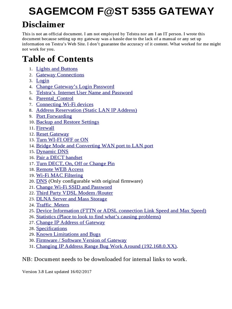 Sagemcom - Fast5355 - Gateway User Guide PDF | PDF | Wi Fi | Port ...