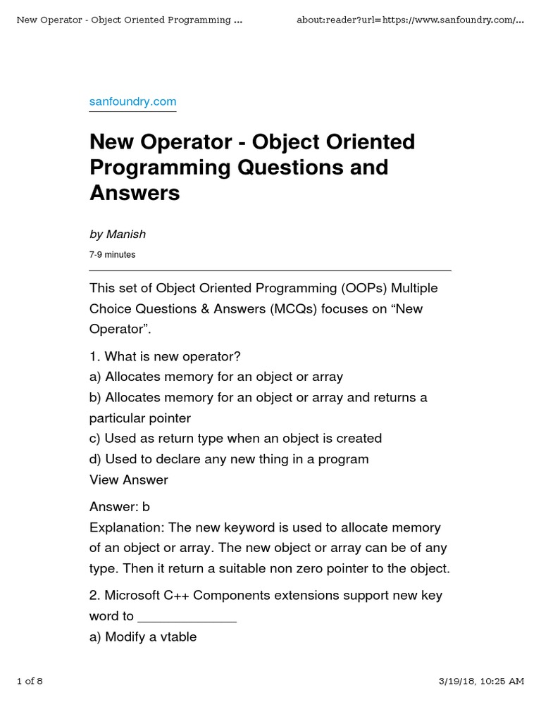 Questions On Memory Allocation & Scope of Variable | Download Free PDF | C (Programming Language ...