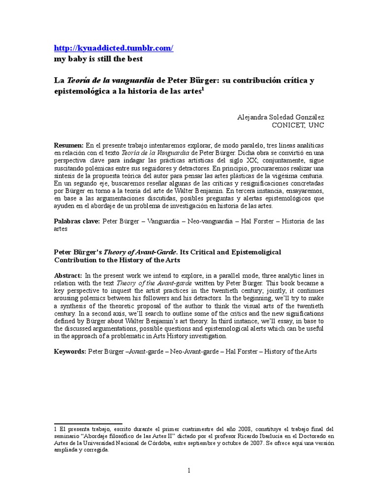 Peter Bürger's Theory of Avant-Garde: A Critical Analysis of its ...