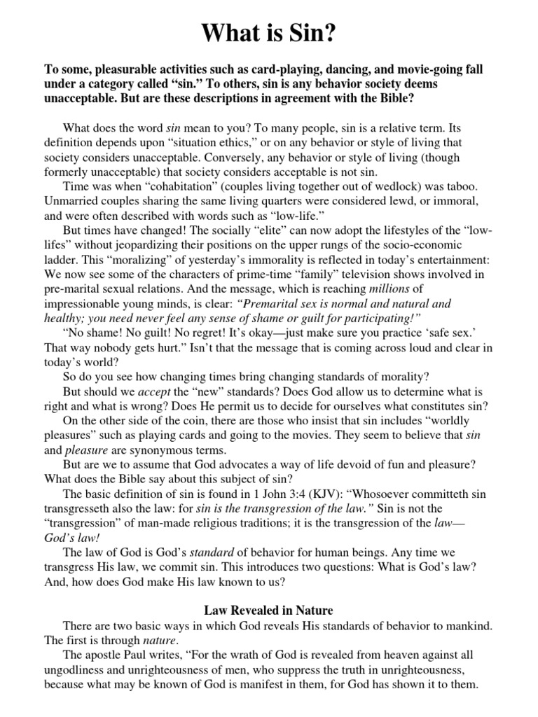 What Is Sin | PDF | Ten Commandments | Jesus