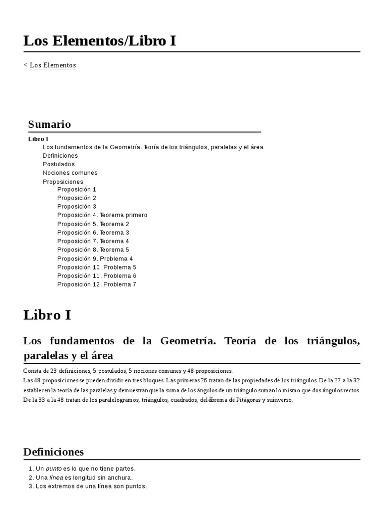 El Libro de Los Elementos - Euclides (Libro Primero) | PDF | Triángulo ...