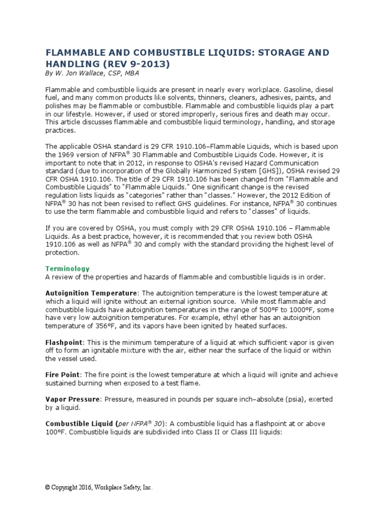 Flammable Combustible Liquids-Workplace Safety | PDF | Combustion | Fires