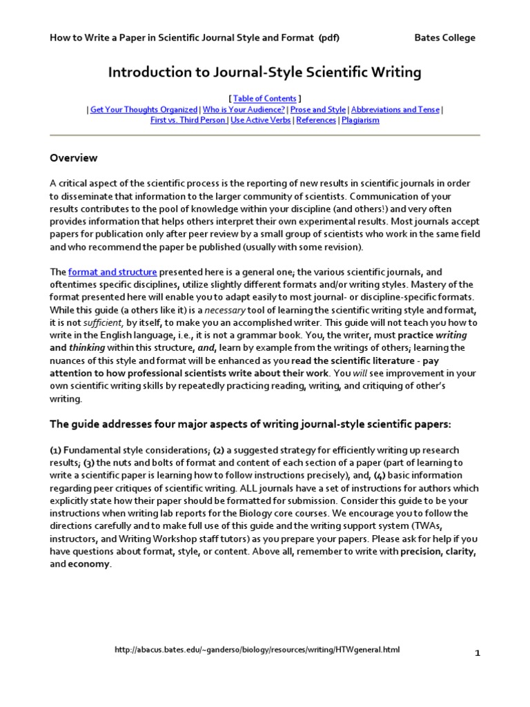 Introduction to Journal-style Scientific Writing | Citation | Plagiarism