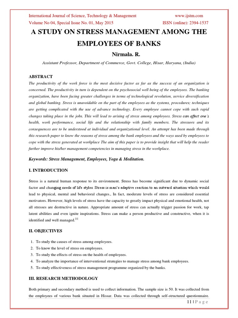 Good Stress MGMT Project | PDF | Occupational Stress | Stress Management