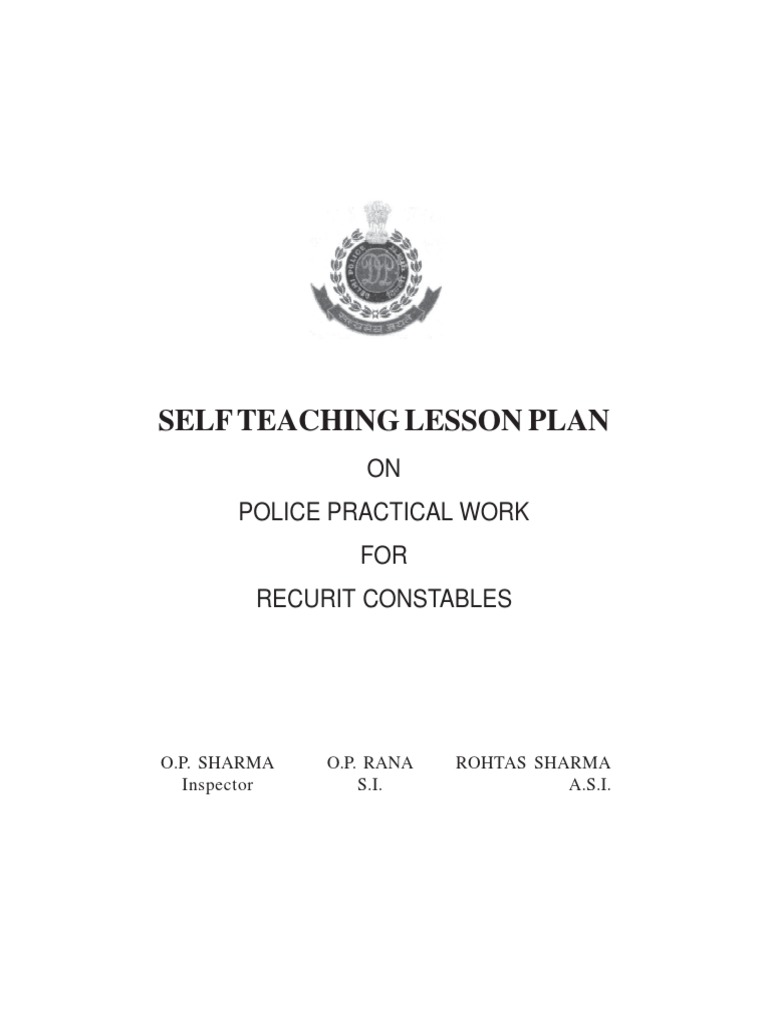 Police Practical Work Lesson Plan | PDF