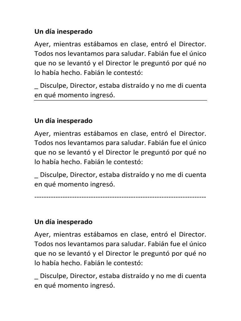 Un Día Inesperado | PDF