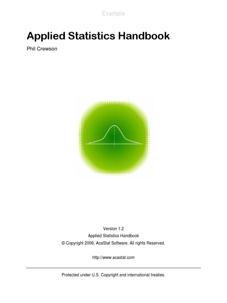 Applied Statistics Handbook | PDF | Coefficient Of Variation | Mean