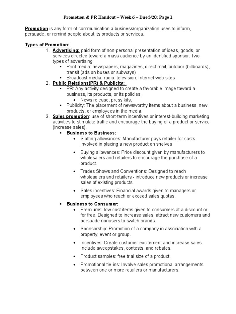 Student Marketing Handout Promo | PDF | Promotion (Marketing) | Advertising