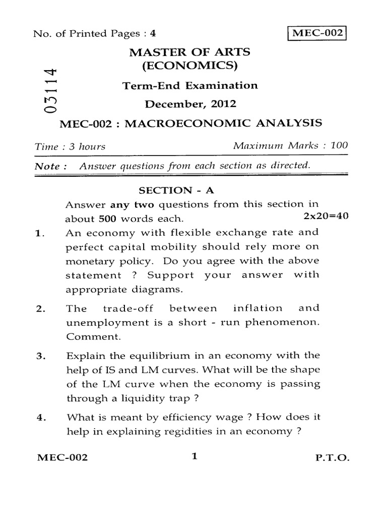 Mec 002 | PDF | Economic Theories | Macroeconomics