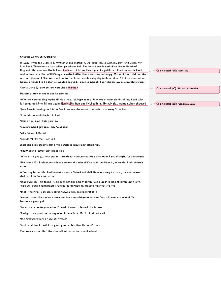 Chapter 1 | PDF | Jane Eyre