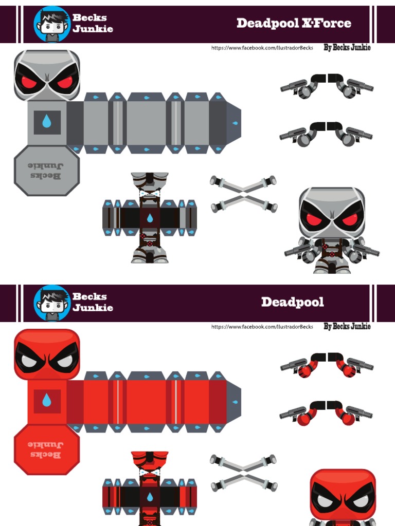 Deadpool Mini Papercraft by Becks Junkie.pdf | Society