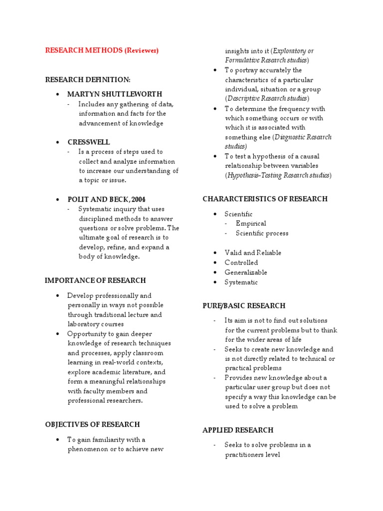 Research Definition: Martyn Shuttleworth | PDF | Hypothesis | Level Of ...