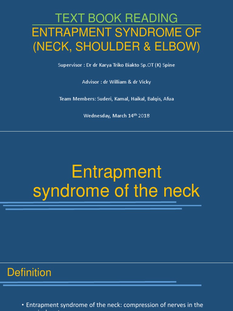 Entrapment Syndrom of Neck Shoulder and Elbow | PDF | Elbow | Vertebral ...