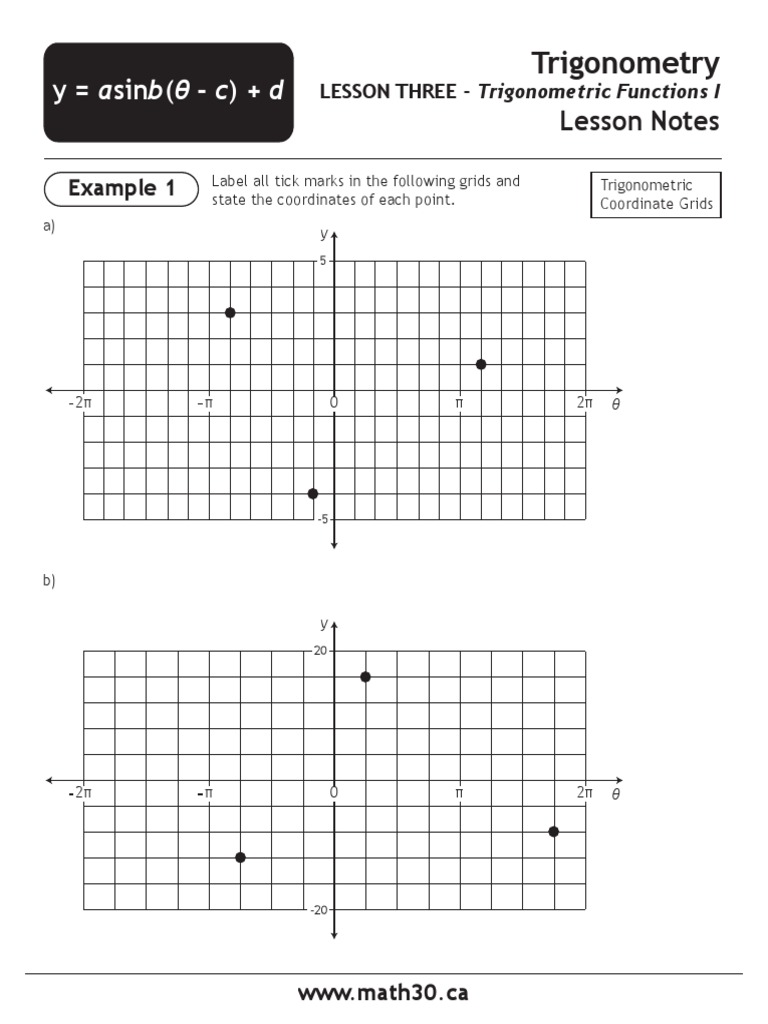 Math30.CA U4l3 TrigFunctionsOne | PDF | Trigonometric Functions | Trigonometry
