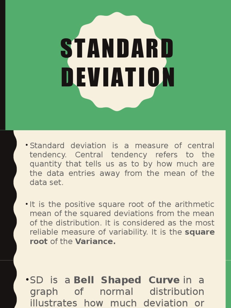 Standard Deviation | PDF | Mean | Standard Deviation