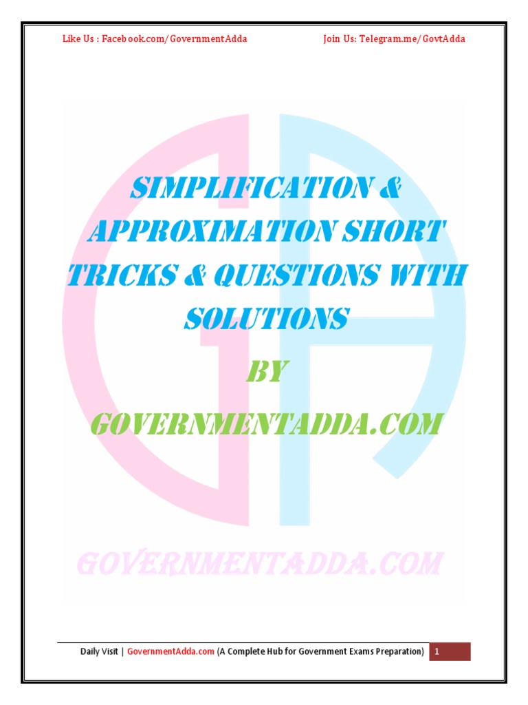 Simplification Approximation PDF | PDF | Fraction (Mathematics) | Multiplication