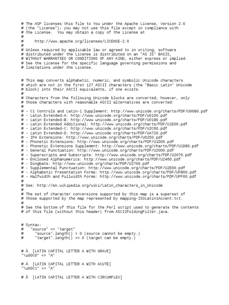 Unicode to ASCII character map | PDF | Latin Script | Linguistics