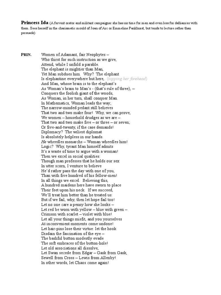 Princess Ida (Gilbert and Sullivan) | PDF | Science | Philosophical Science