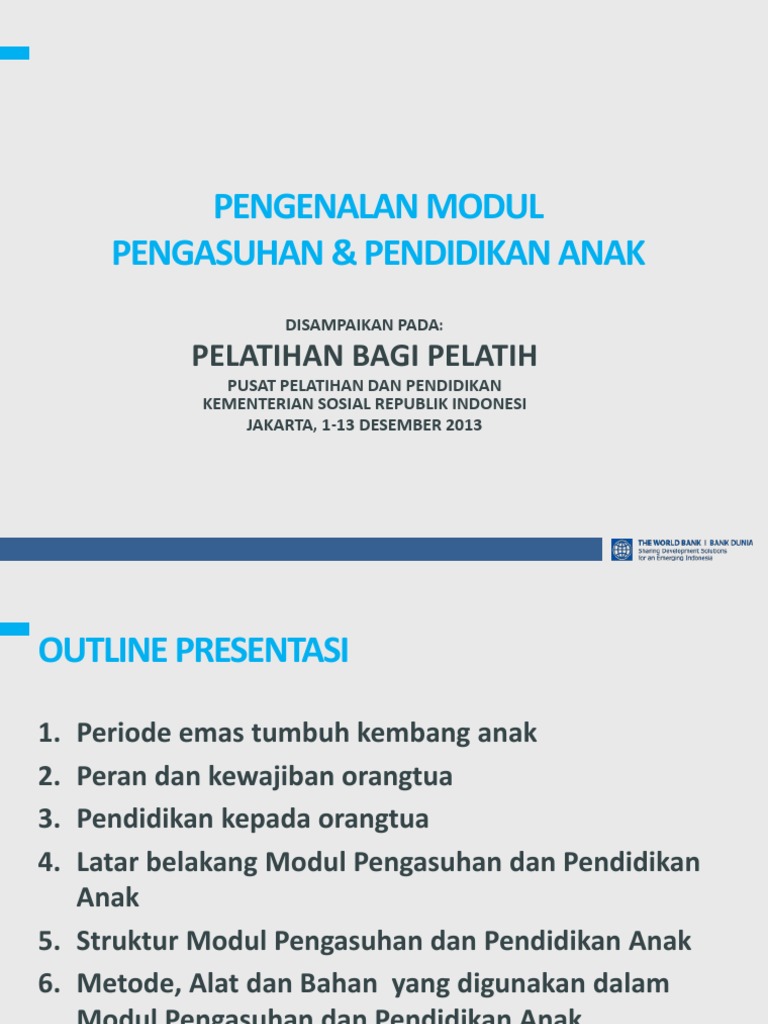Pengenalan Modul Pengasuhan Dan Pendidikan Anak | PDF