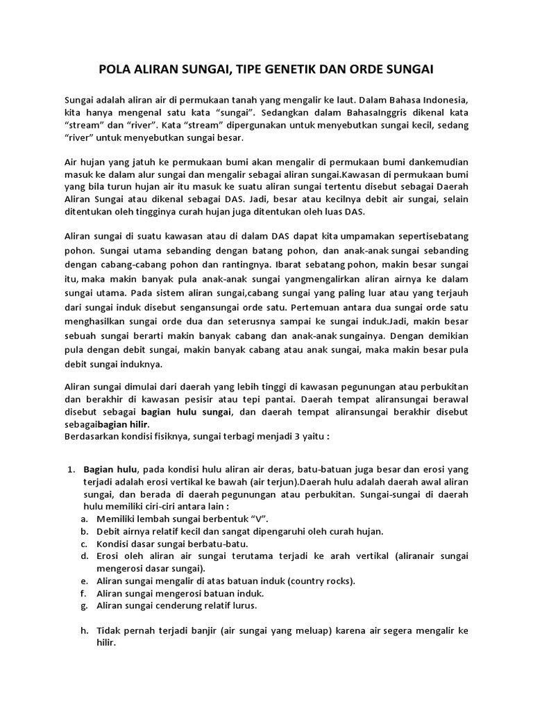 Morfometri Daerah Aliran Sungai | PDF