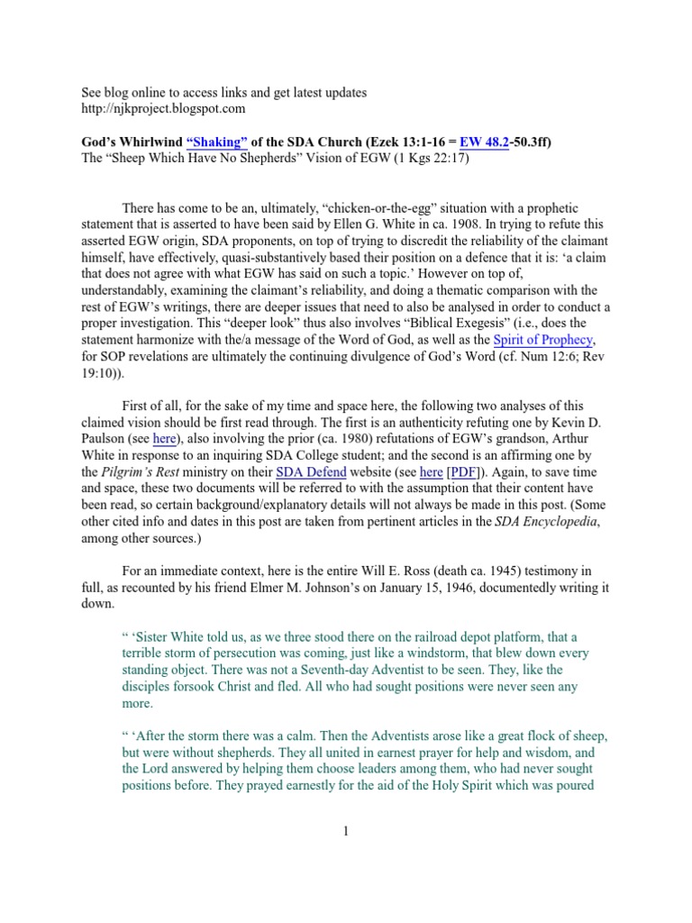 God's Whirlwind and SDA Church Shaking | PDF | Prophecy | Christian ...