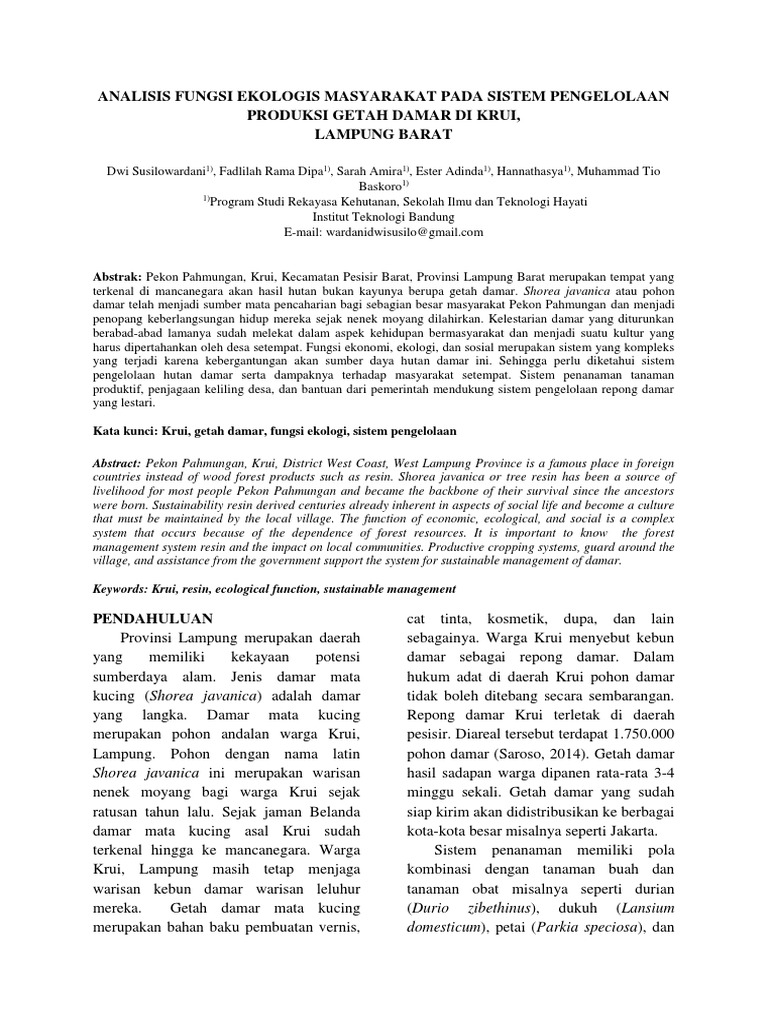 Manfaat dan Fungsi Getah Damar Krui | PDF | Griya & Taman