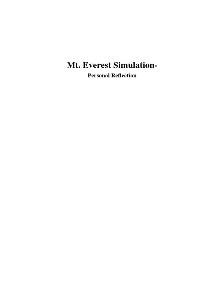Mt. Everest Simulation | PDF | Mount Everest | Leadership Mt. Everest Simulation | PDF | Mount Everest | Leadership