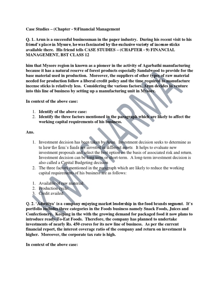Case Studies Financial Management | PDF | Dividend | Debt