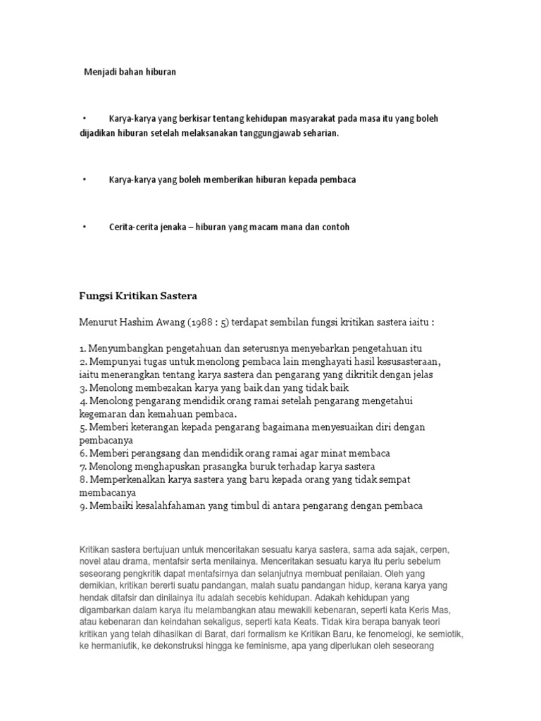 Fungsi Sastera Melayu | PDF