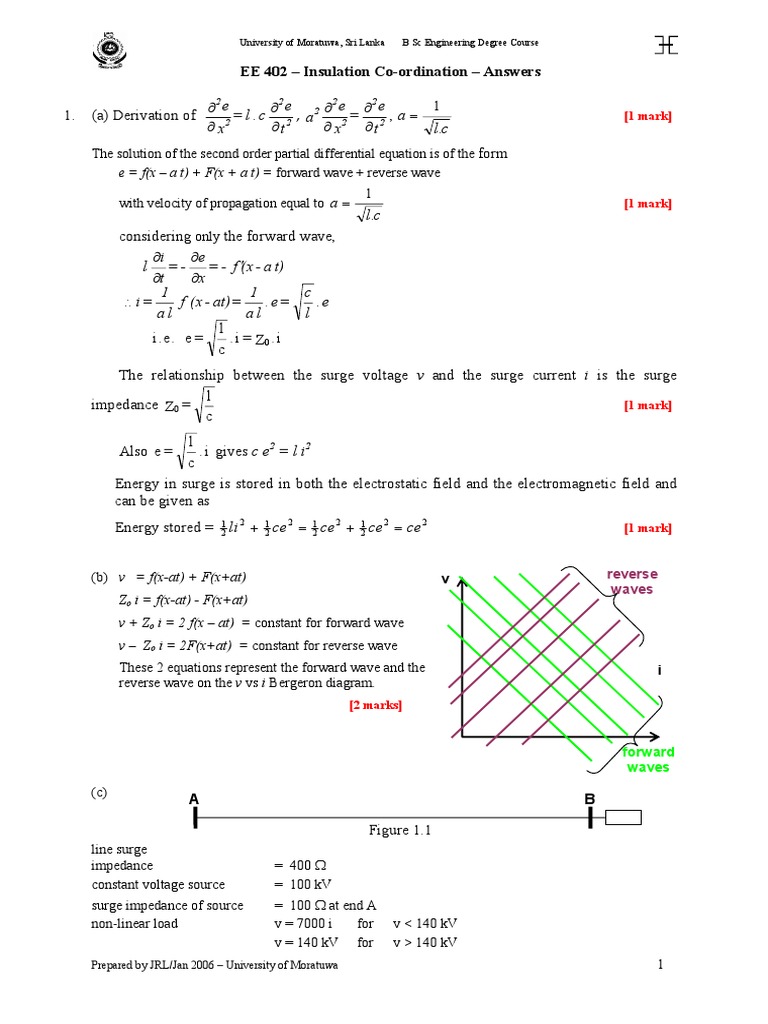 EE402 Answers Jan06 | PDF | Lightning | Insulator (Electricity)
