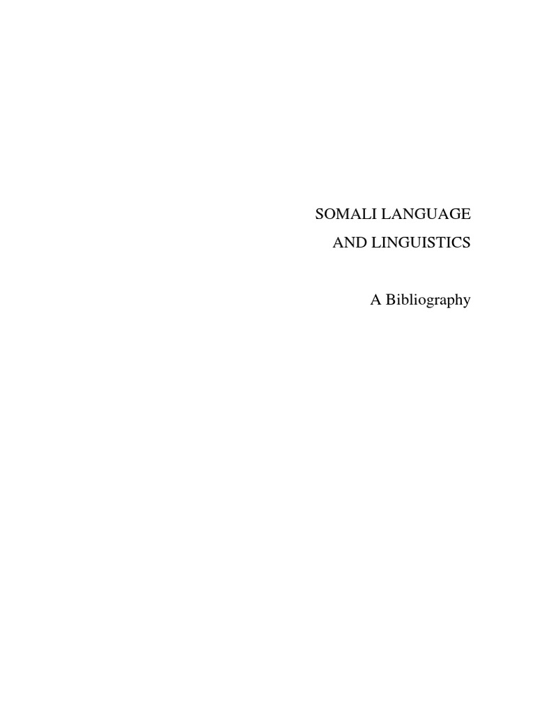 Historical Somali Language Boks | PDF | Somalia | Linguistics