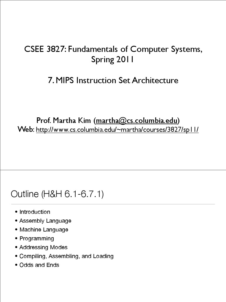 Mips Instruction Set Architecture Pdf Pdf Pointer Computer Programming Assembly Language