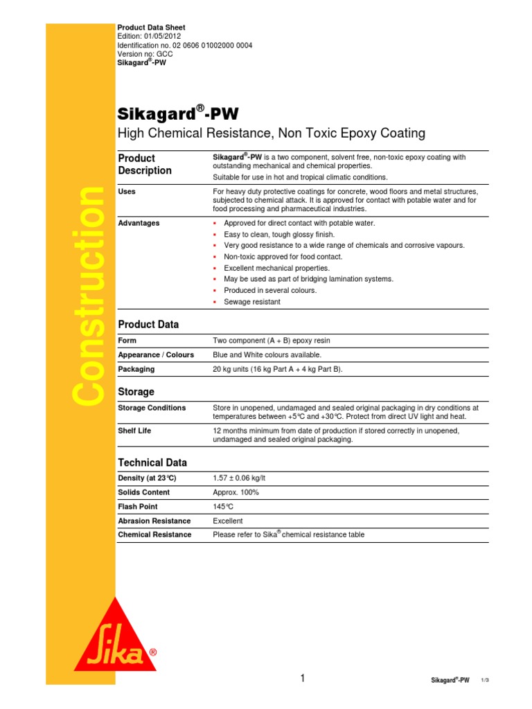 TDS Sikagard®-PW GCC | Epoxy | Chemistry