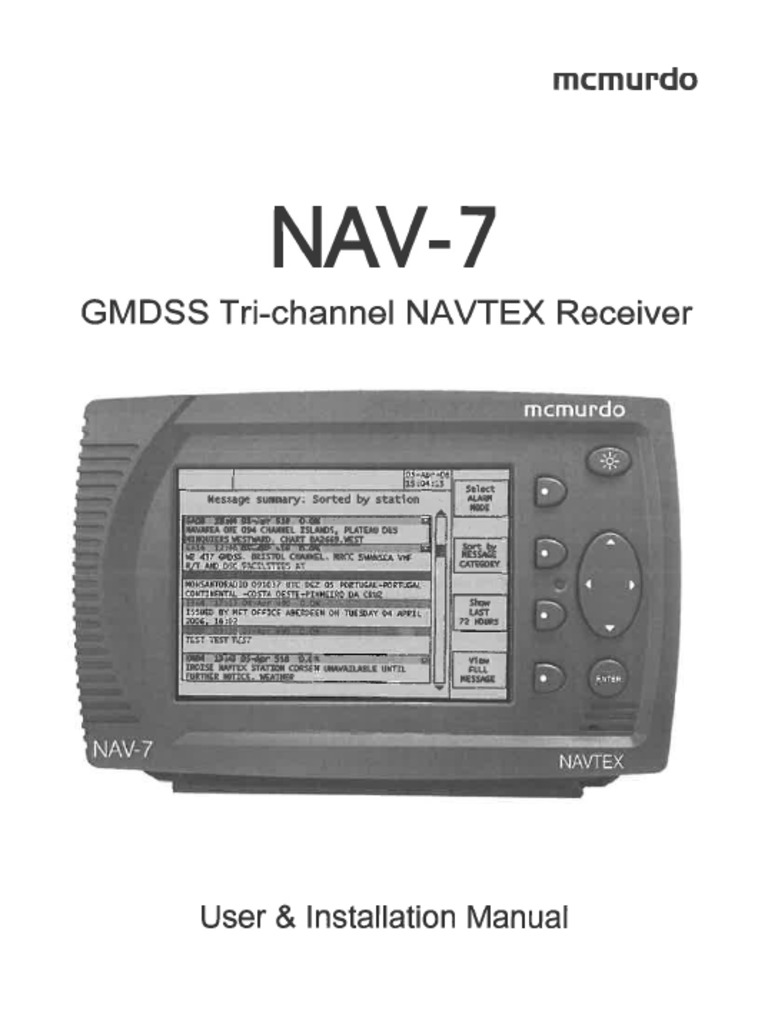 Navtex - 7 (User & Installation Manual) | PDF