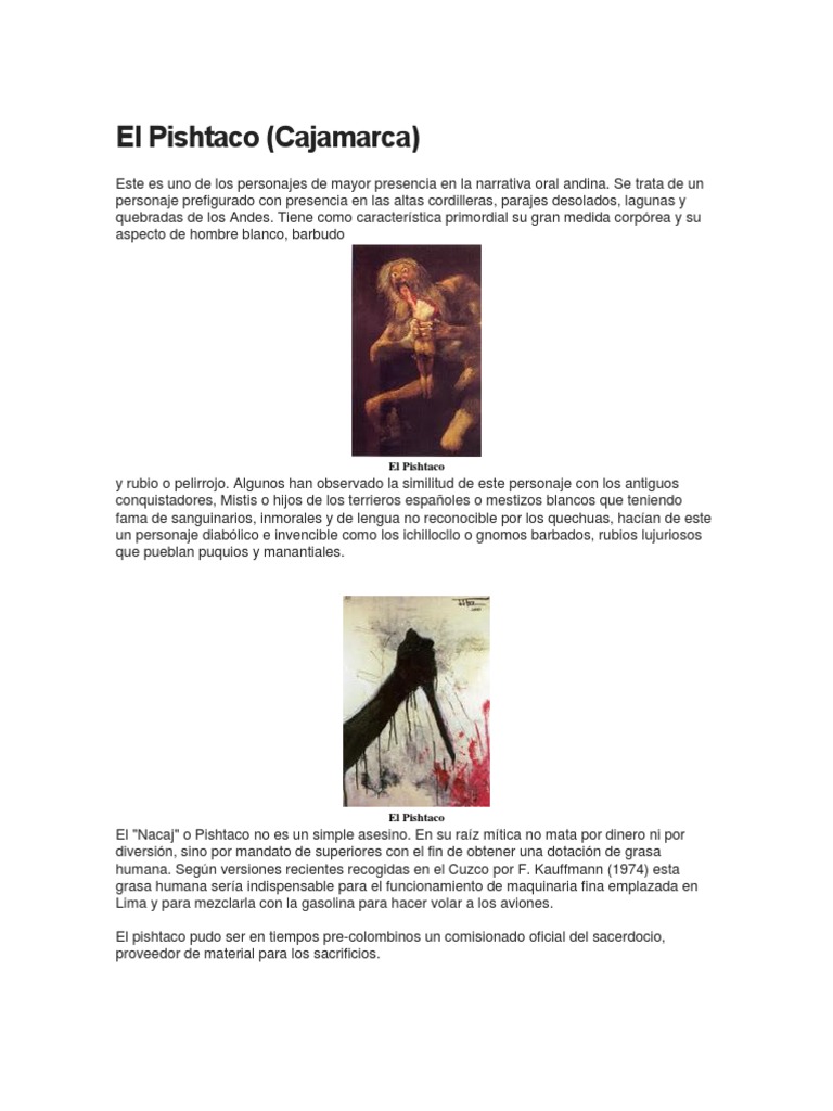 La Leyenda del Pishtaco en Perú | PDF | Historia