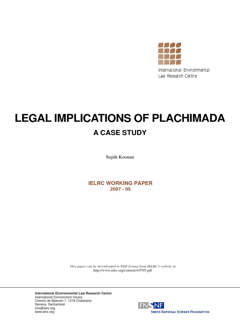 Legal Implications of Plachimada | PDF | Groundwater | Property