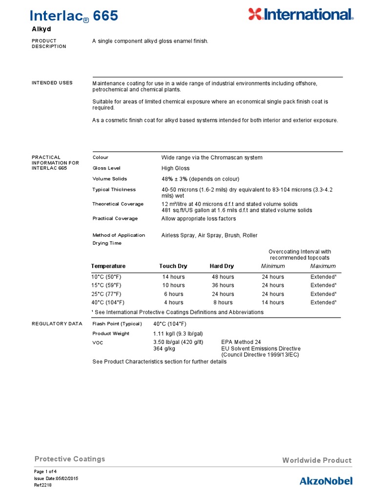 Interlac 665 PDF | PDF | Paint | Epoxy