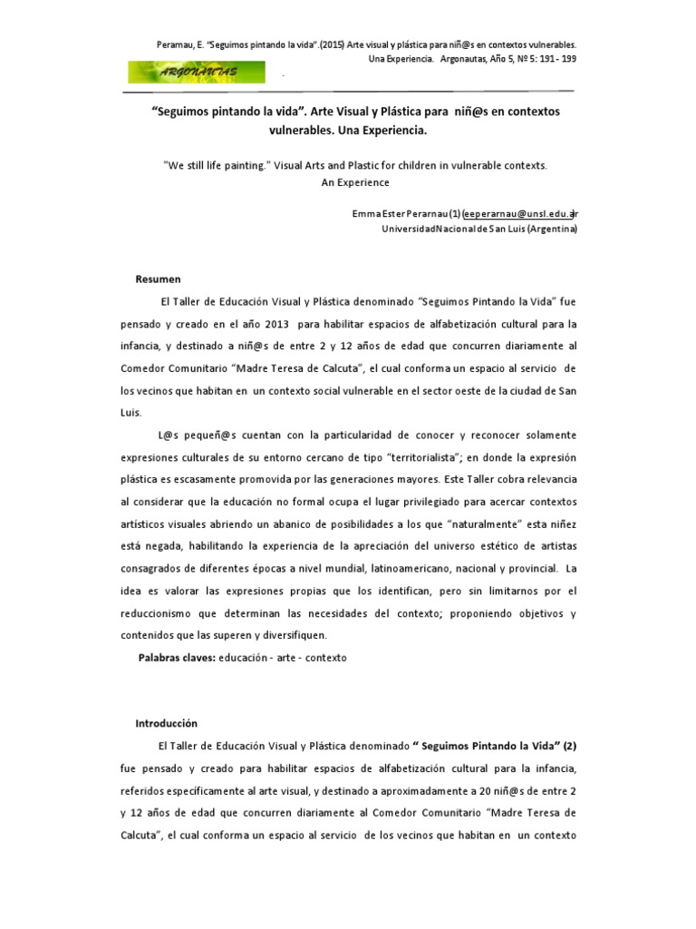 Arte Infantil en Contextos Vulnerables | PDF | Pobreza | Pobreza e indigencia