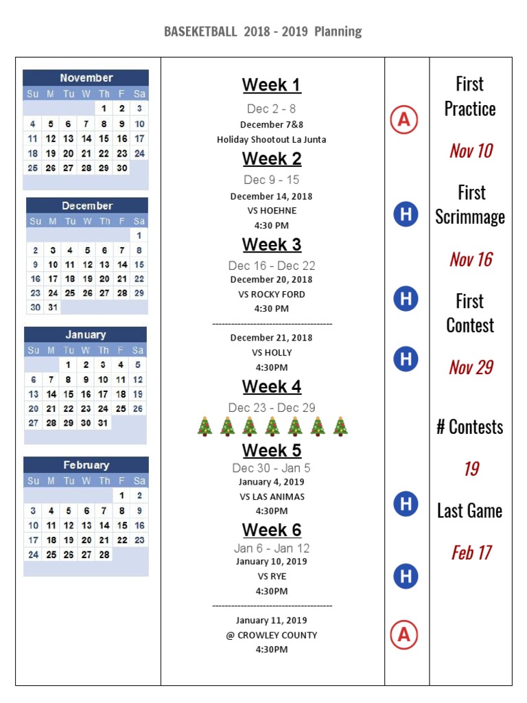 Basketball 2018 - Planning | PDF