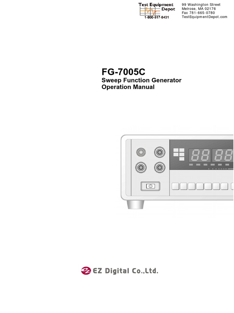 Sweep Function Generator Operation Manual | PDF | Amplifier | Loudspeaker