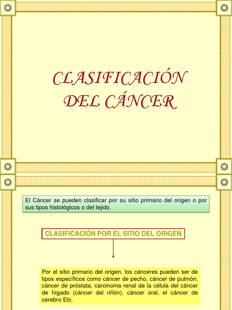Clasificacion Del Cancer | PDF | Metástasis | Cáncer