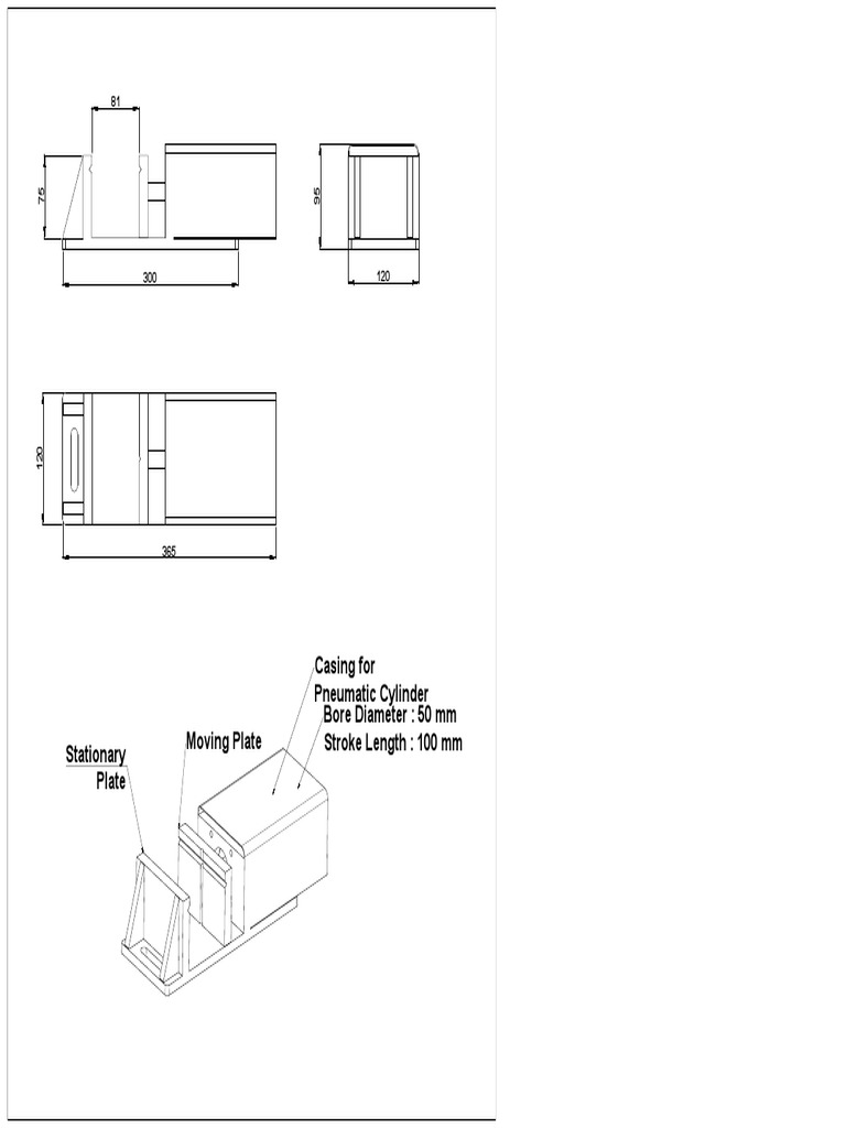 Casing For Pneumatic Cylinder Moving Plate Stationary Plate Bore ...
