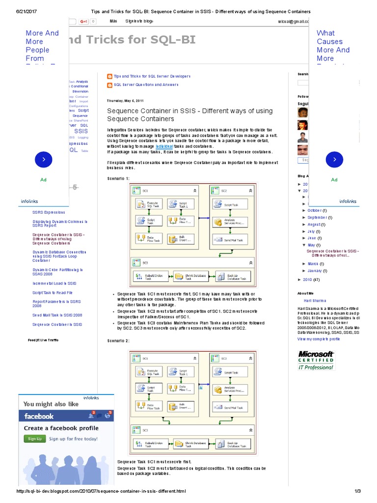 Tips and Tricks For SQL-BI - Sequence Container in SSIS - Different ...